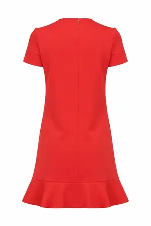 Red Valentino Round Neck Short Sleeve Dress