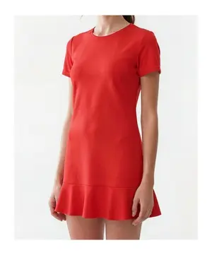 Red Valentino Round Neck Short Sleeve Dress