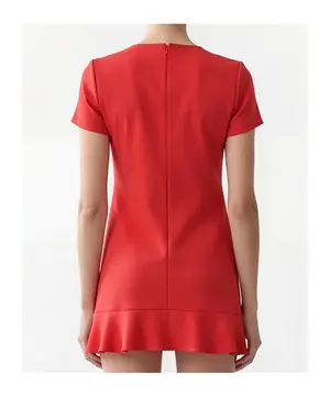 Red Valentino Round Neck Short Sleeve Dress