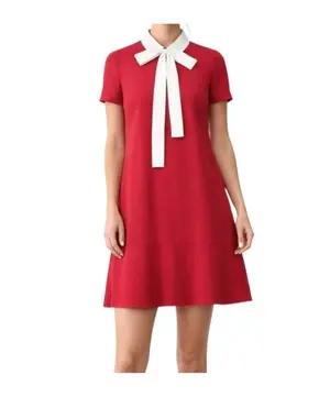 Red Valentino Short Sleeve Dress - Red