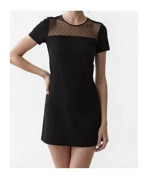 Red Valentino Round Neck Short Sleeve Dress