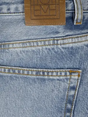 TOTEME Logo Patch Denim Shorts - No