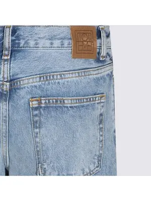 TOTEME Logo Patch Denim Shorts - No