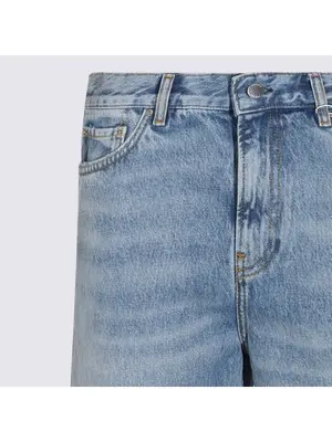 TOTEME Logo Patch Denim Shorts - No
