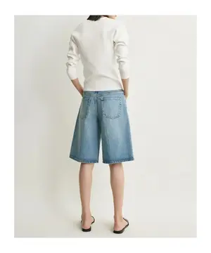 TOTEME Logo Patch Denim Shorts - No