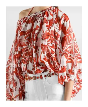 Dolce & Gabbana Majolica-print Poplin Top
