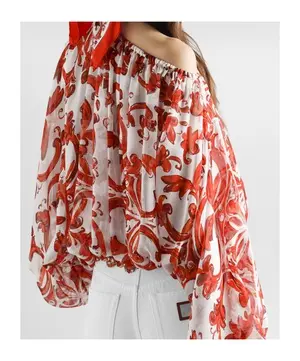 Dolce & Gabbana Majolica-print Poplin Top