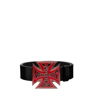 Vetements Cross-buckle Leather Belt - Black