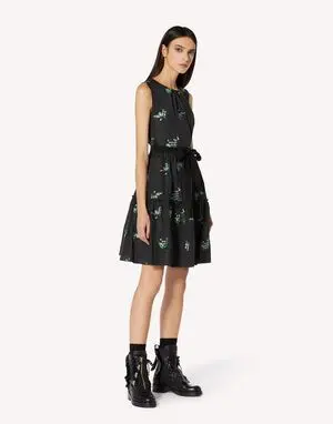 Red Valentino May Lily Motif Light Taffeta Dress