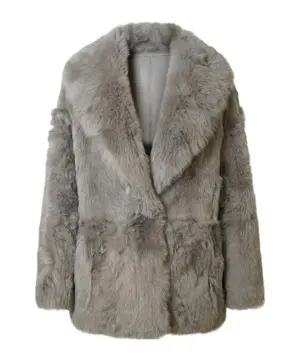 BLANCHA Long-sleeved Fur Jacket With Gathered Cuffs
