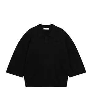 Fear Of God Signature 3/4 Sleeve 90s Knit Polo Shirt - Black
