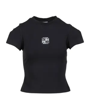 Vetements Biker Cross Logo Front Sleeve T-shirt - Black