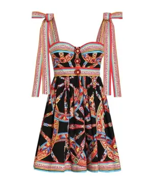 Dolce & Gabbana Carretto-print Poplin Dress - Multicolor