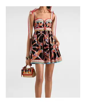 Dolce & Gabbana Carretto-print Poplin Dress