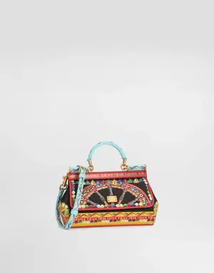 Dolce & Gabbana Dolce Gabbana Mini Carretto-printed Sicily Handbag