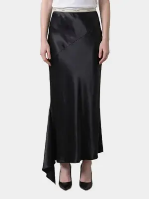 Celine Viscose Satin Skirt - Black