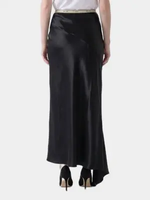 Celine Viscose Satin Skirt - Black