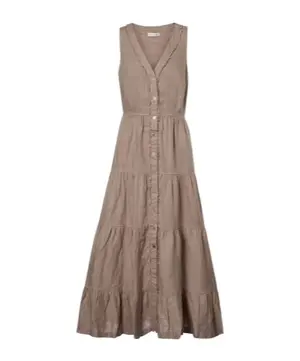 Heidi Klein Zakynthos Tiered Linen Midi Dress