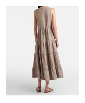 Heidi Klein Zakynthos Tiered Linen Midi Dress