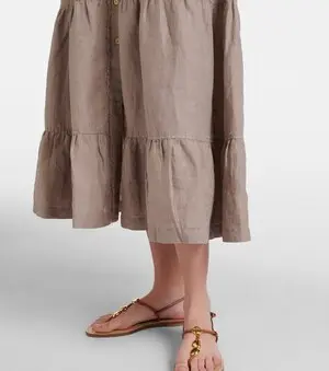 Heidi Klein Zakynthos Tiered Linen Midi Dress