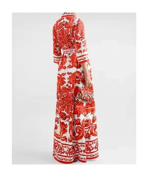 Dolce & Gabbana Dolce Gabbana Majolica Print Long Coat
