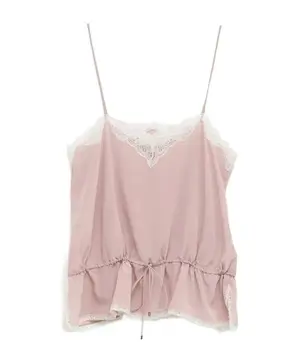 Chloé Chloé Silk Camisole With Lace Trim Dark Lilac