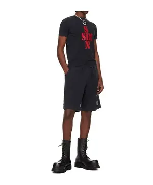 Vetements Biker Cross Logo Detailed Shorts