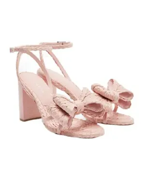MACHMACH Cadeau Raffia-effect Sandals - Nude
