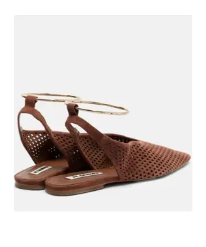 JIL SANDER Perforated Suede Slingback Flats