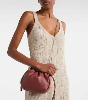 Brunello Cucinelli Mellow Mini Leather Crossbody Bag