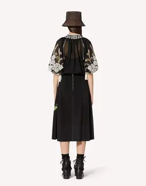 Red Valentino A-line May Lily Embroidered Skirt