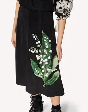 Red Valentino A-line May Lily Embroidered Skirt