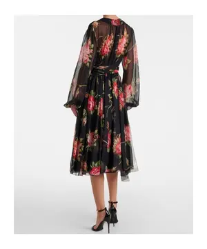 Dolce & Gabbana Floral Silk Midi Dress