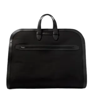 Brioni Leather-trimmed Garment Bag - Black