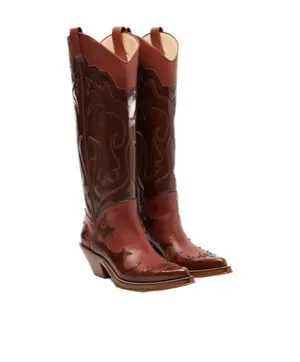 Gabriela Hearst Capitana Leather Cowboy Boots - Brown