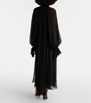 Khaite Edgar Semi-sheer Silk Tulle Midi Dress