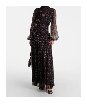 Dolce & Gabbana Floral Silk Chiffon Maxi Dress