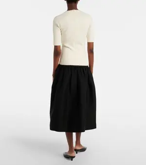 TOTEME Wool And Silk-trimmed Midi Dress