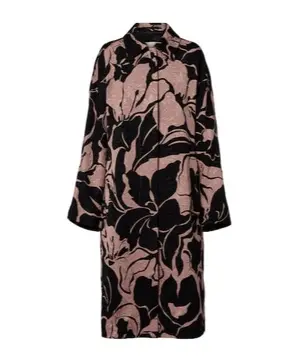 Dries Van Noten Floral Coat - Black