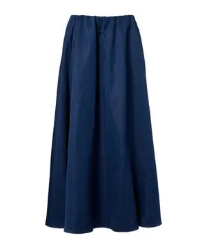 Brunello Cucinelli Cotton-blend Midi Skirt - Blue