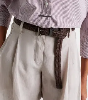 Brunello Cucinelli Monili Braided Leather Belt