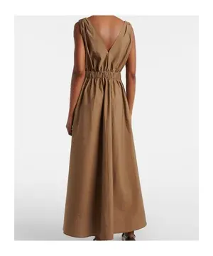 Brunello Cucinelli Belted Cotton-blend Midi Dress