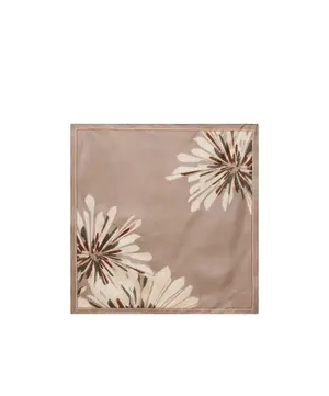 Brunello Cucinelli Floral Silk Twill Scarf - Khaki