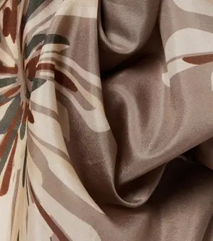 Brunello Cucinelli Floral Silk Twill Scarf