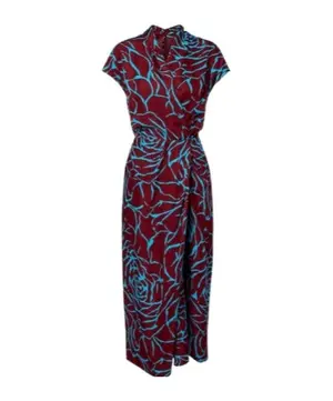 Dries Van Noten Printed Satin Midi Dress - Red