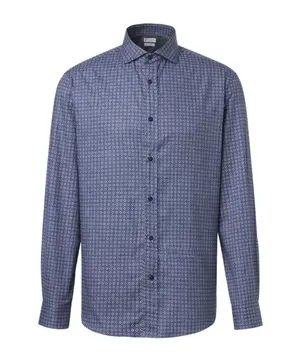 Brunello Cucinelli Printed Cotton Shirt - Blue