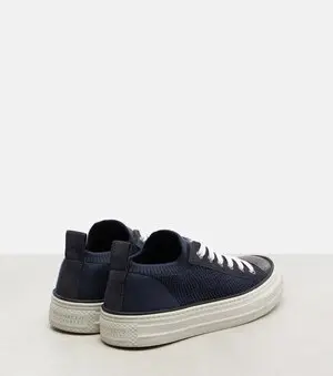 Brunello Cucinelli Monili Suede-trimmed Sneakers