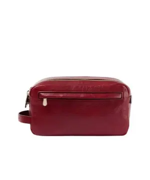 Brunello Cucinelli Leather Toiletry Bag - Red