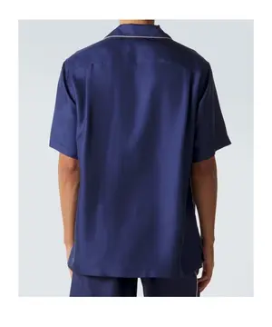 Dolce & Gabbana Logo Silk Satin Bowling Shirt