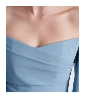 Solace London Rina Crepe And Satin Off-the-shoulder Gown